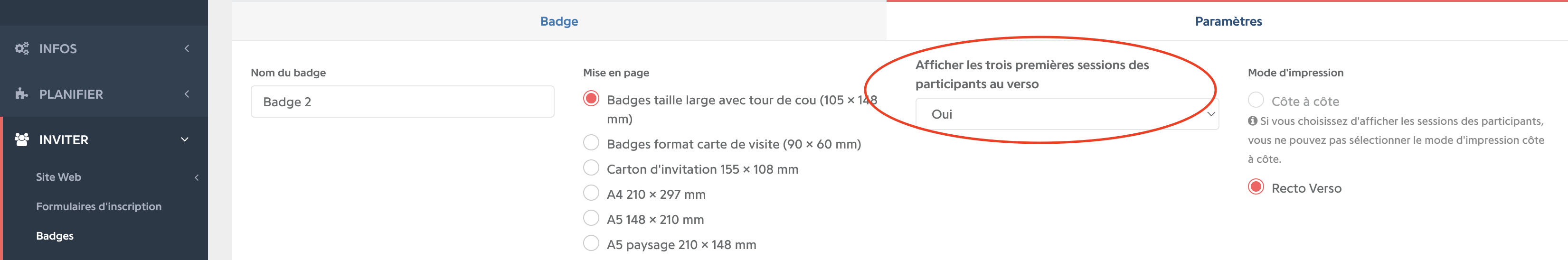 Créer le badge de vos participants – Centre d'aide Eventdrive